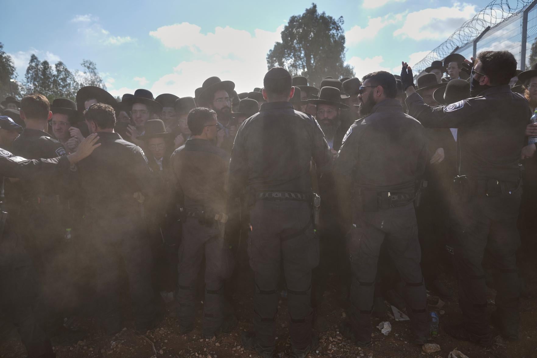 Photos of ultra-Orthodox Jews protesting military conscription in ...