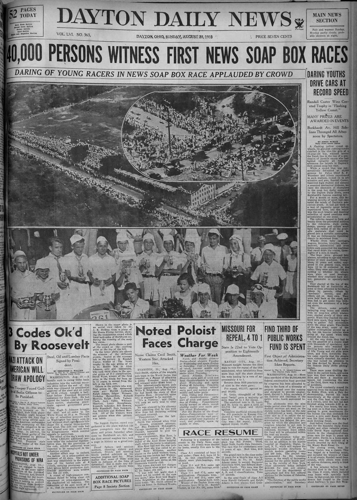The first Soap Box Derby was held in Dayton Aug. 19, 1933. | Local ...