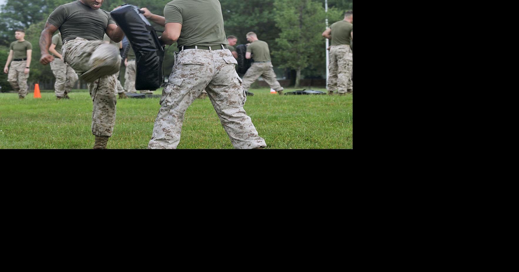 Marines withstand stringent PT exercise to recognize MOH recipient ...