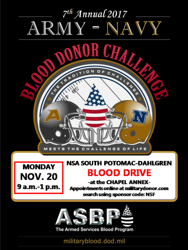 Army, Navy Battle it Out in Donor Chairs: 2017 Blood Donor Challenge ...