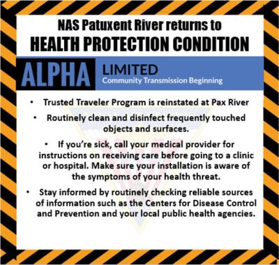 Pax River updates Health Protection Condition to Alpha | Local ...