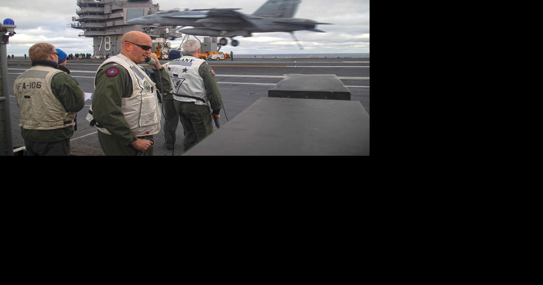 Ford qualifies naval aviators using Precision Landing Mode | Local ...