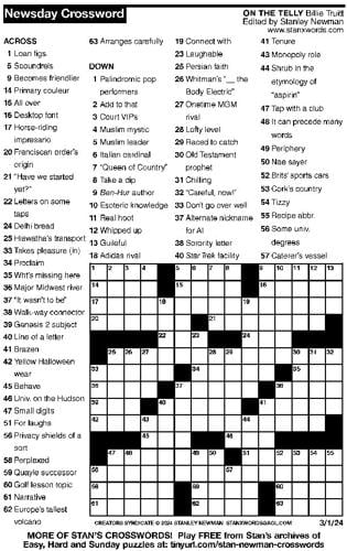 Crossword puzzles: Week of Feb. 25, 2024 | Puzzles from Print Edition ...