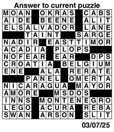 Crossword puzzles for Week of March 2, 2025 | Multimedia | dcourier.com