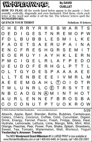 Wonderword puzzles: Week of May 26, 2024 | Multimedia | dcourier.com