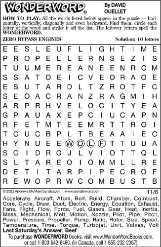 Wonderword puzzles: Week of November 5, 2023 | Puzzles from Print ...