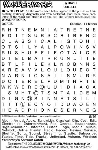 Wonderword puzzles: Week of May 14, 2023 | Puzzles from Print Edition ...
