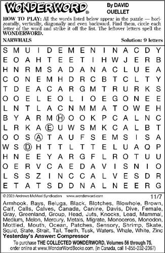 Wonderword puzzles: Week of November 5, 2023 | Puzzles from Print ...
