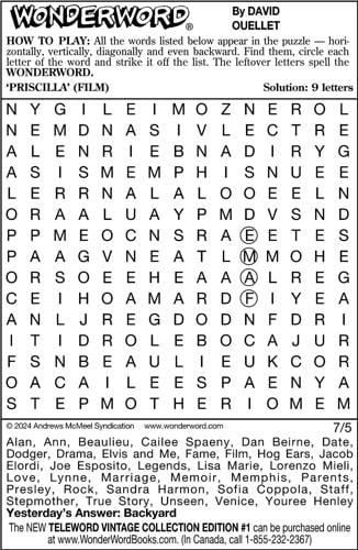 Wonderword puzzles for Week of June 30, 2024 | Multimedia | dcourier.com