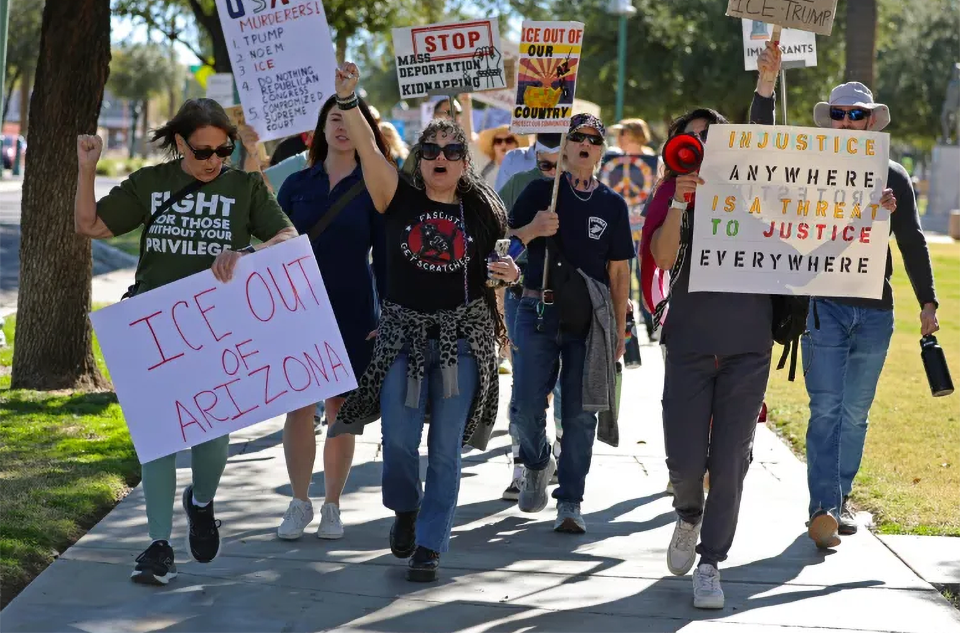 Nationwide walkout over Trump brings hundreds to Arizona Capitol | News ...