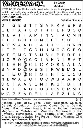 Wonderword puzzles: Week of May 12, 2024 | Puzzles from Print Edition ...