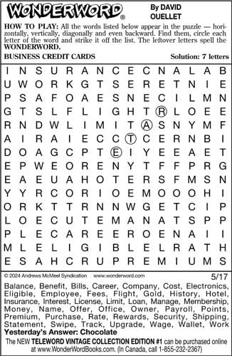 Wonderword puzzles: Week of May 12, 2024 | Puzzles from Print Edition ...