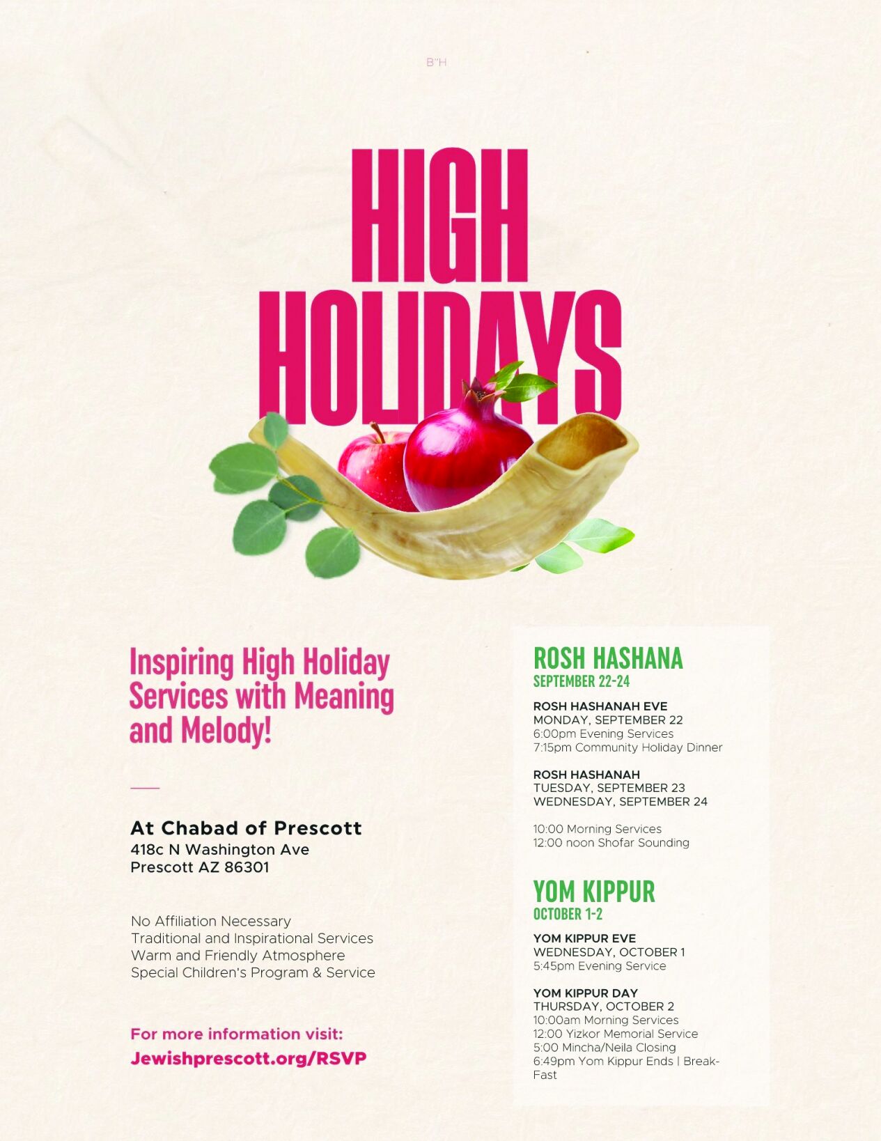 Chabad of Prescott opens doors wide for High Holiday Services ...