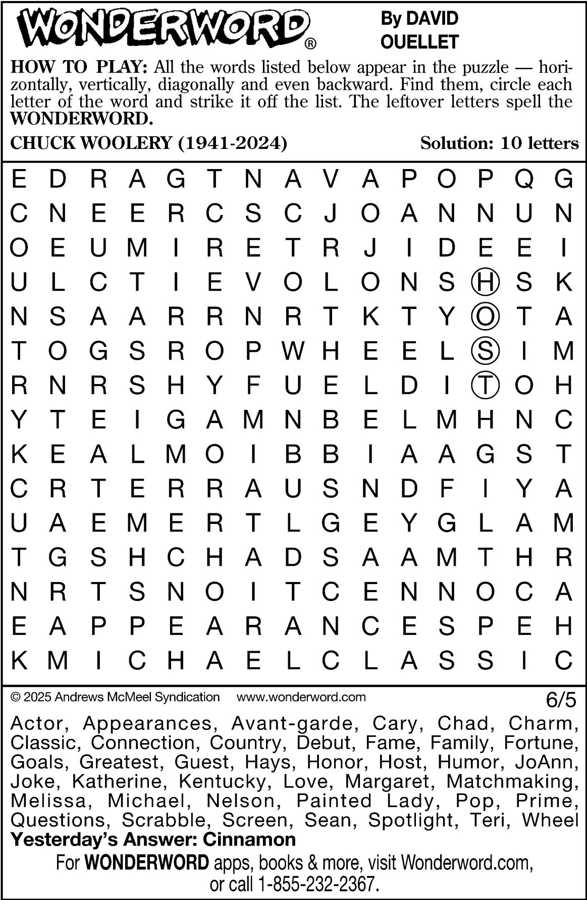 Wonderword puzzles for Week of June 1, 2025 | Multimedia | dcourier.com