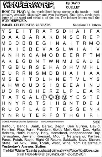 Wonderword puzzles: Week of May 14, 2023 | Puzzles from Print Edition ...