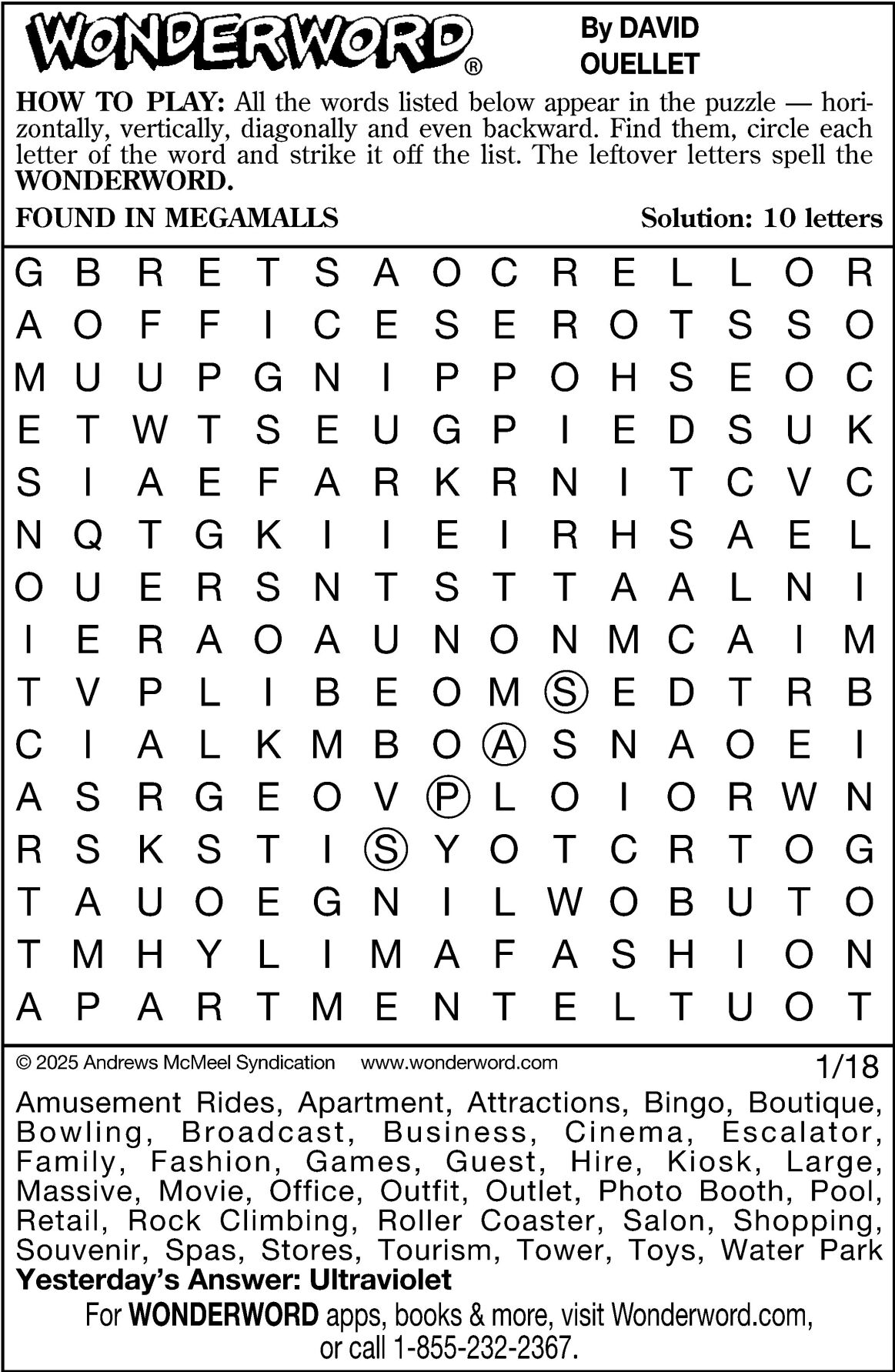 Wonderword puzzles for Week of Jan. 12, 2025 | Multimedia | dcourier.com