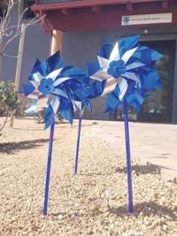 A blue pinwheel display means child abuse awareness | News | dcourier.com