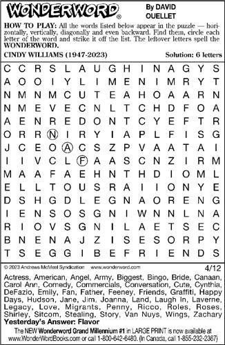 Wonderword puzzles: Week of April 9, 2023 | Puzzles from Print Edition ...