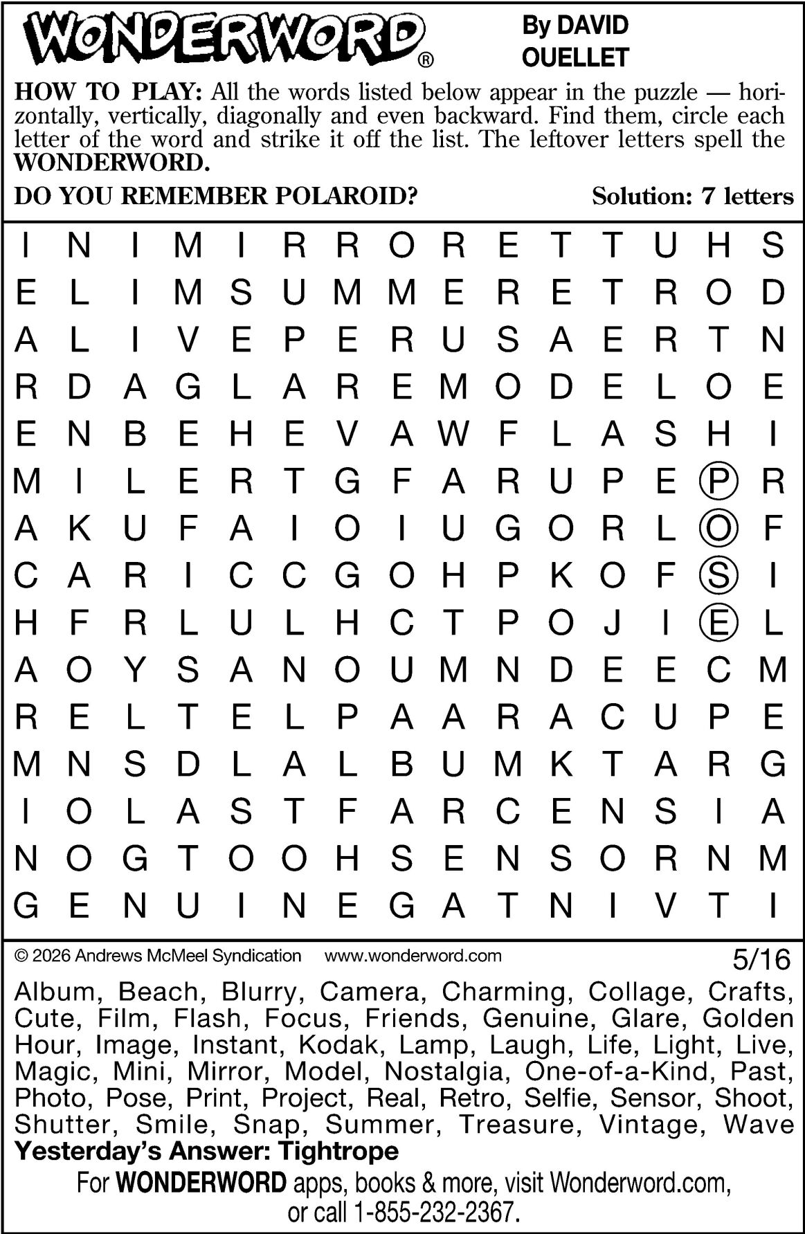 Wonderword puzzles for Week of May 10, 2026 | Multimedia | dcourier.com