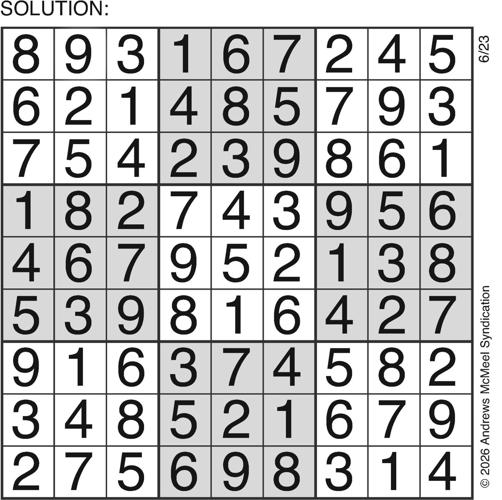 Sudoku puzzles for Week of June 21, 2026 | Multimedia | dcourier.com