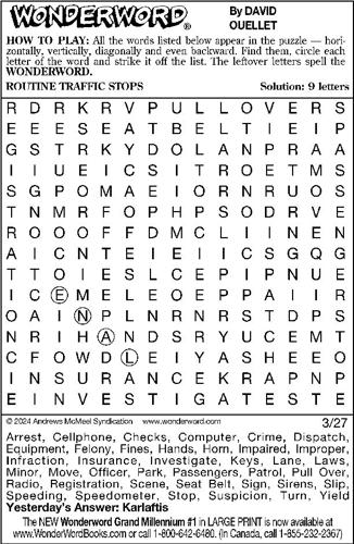 Wonderword puzzles: Week of March 24, 2024 | Puzzles from Print Edition ...