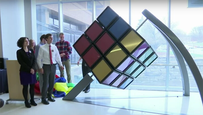 University of Michigan unveils 1,500-pound Rubik's Cube | Odd ...
