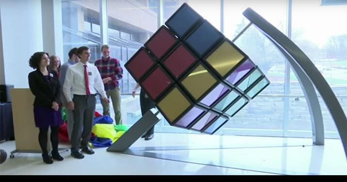 University of Michigan unveils 1,500-pound Rubik's Cube | Odd ...