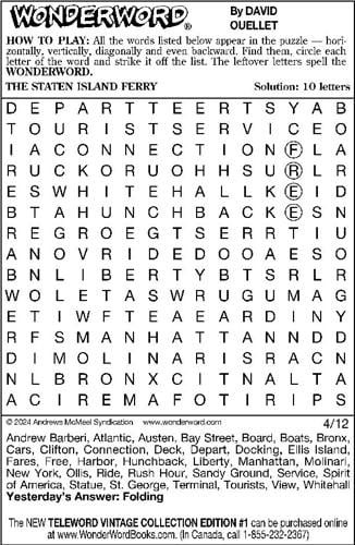 Wonderword puzzles: Week of April 7, 2024 | Puzzles from Print Edition ...