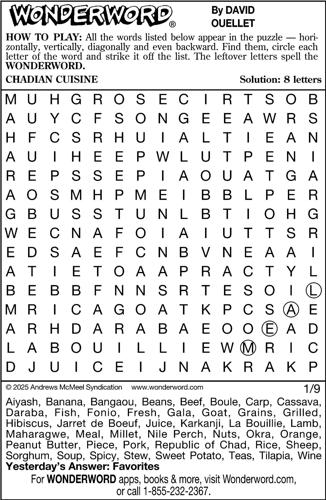 Wonderword puzzles for Week of Jan. 5, 2025 | Multimedia | dcourier.com