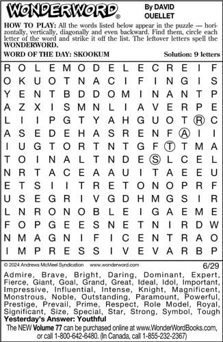 Wonderword puzzles for Week of June 23, 2024 | Multimedia | dcourier.com
