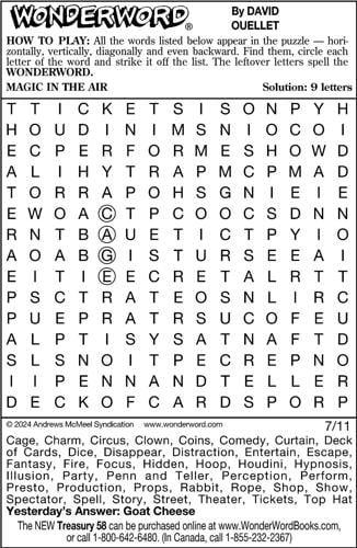 Wonderword puzzles for Week of July 7, 2024 | Multimedia | dcourier.com