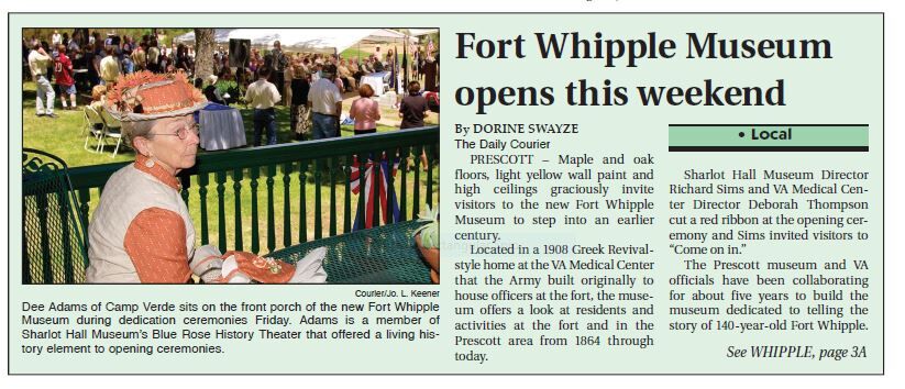 Days Past: Celebrating the 20th Anniversary of Fort Whipple Museum ...