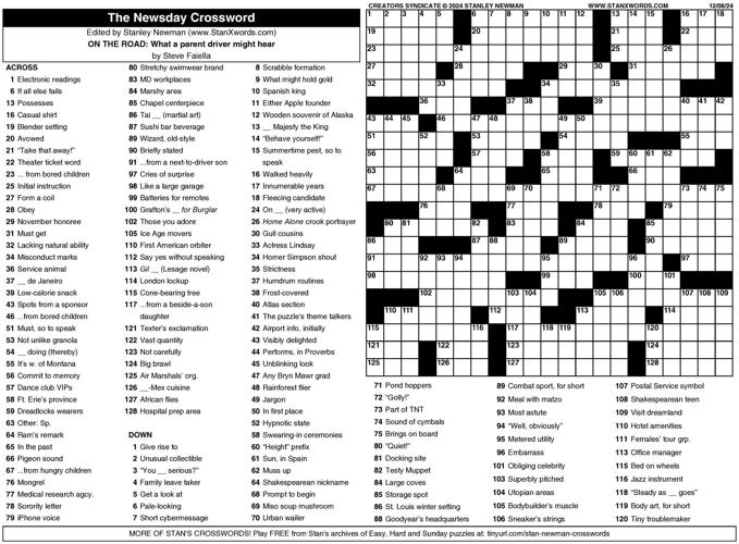 Crossword puzzles for Week of Dec. 8, 2024 | Multimedia | dcourier.com