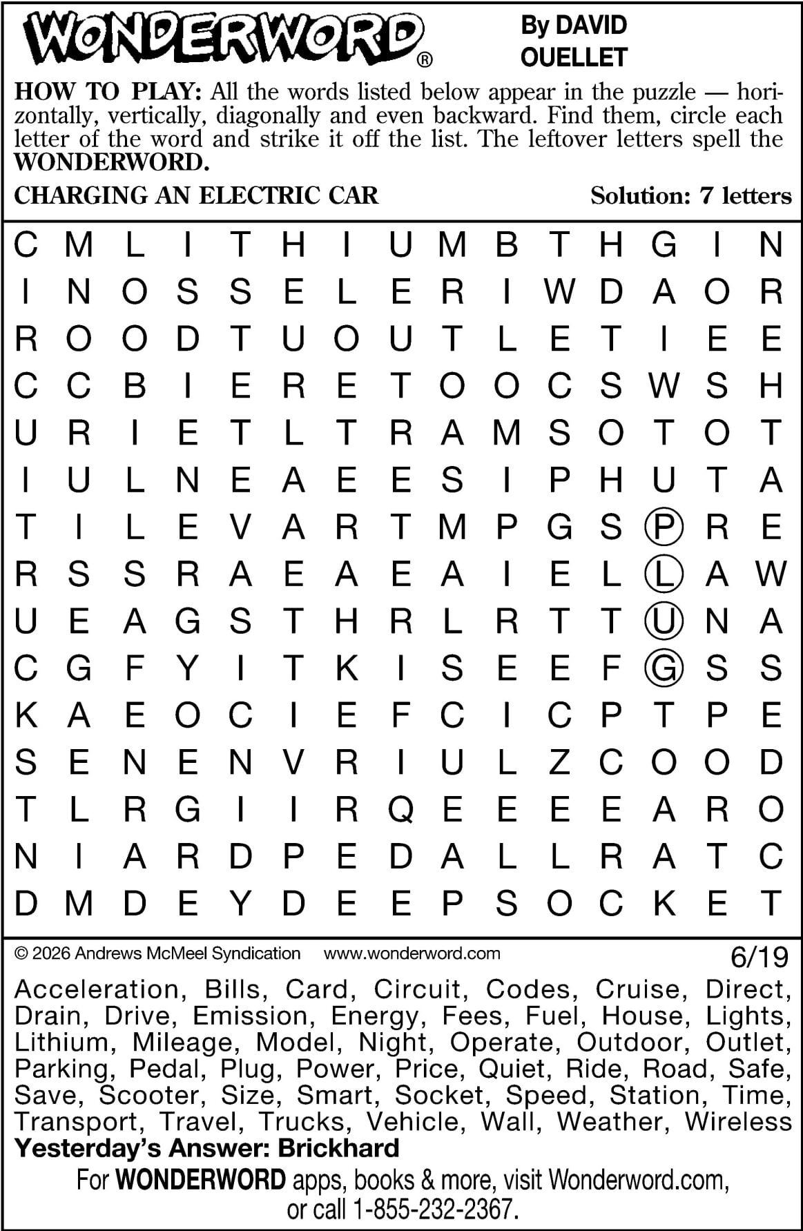 Wonderword puzzles for Week of June 14, 2026 | Multimedia | dcourier.com