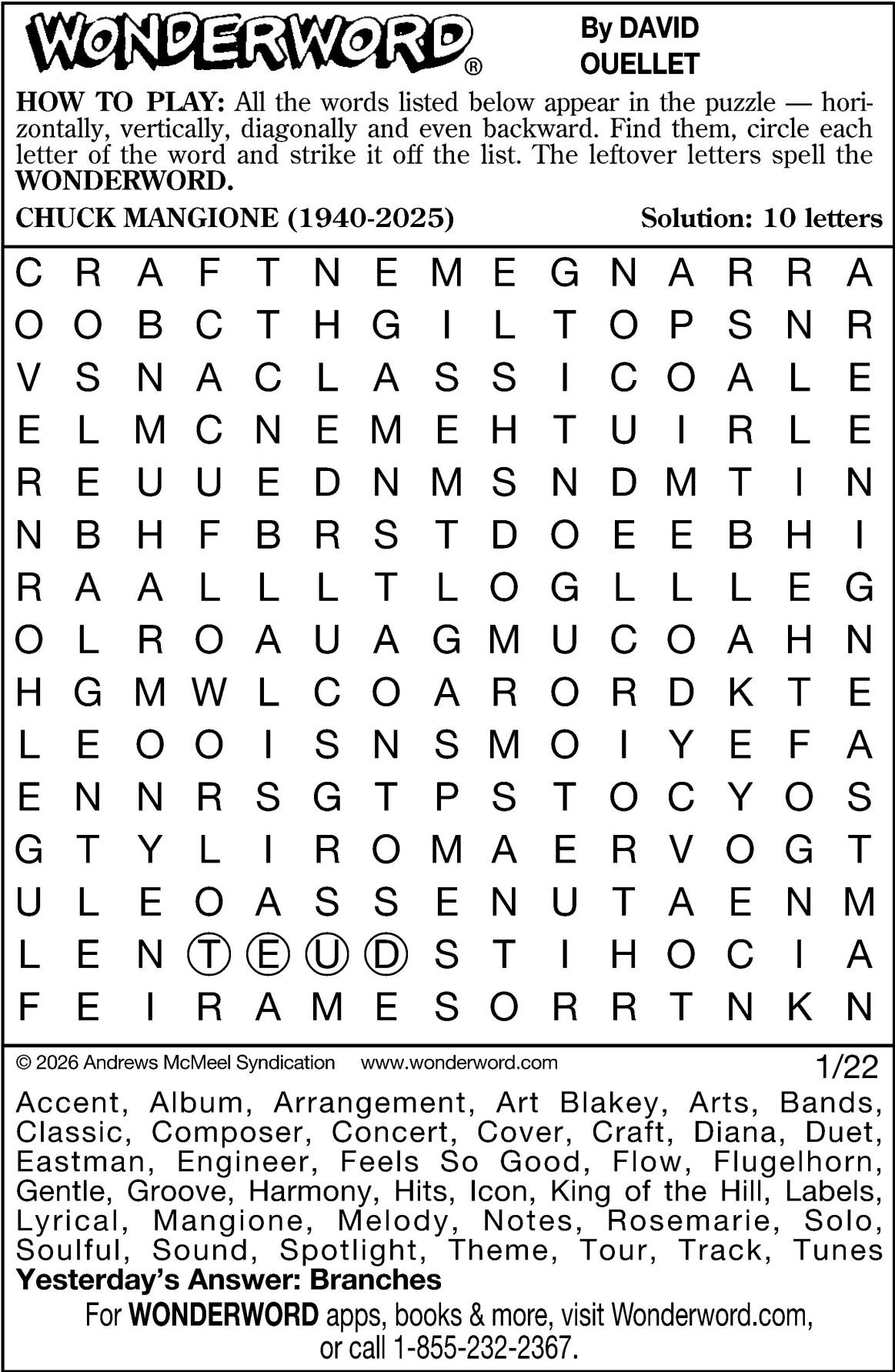 Wonderword puzzles for Week of Jan. 18, 2026 | Multimedia | dcourier.com