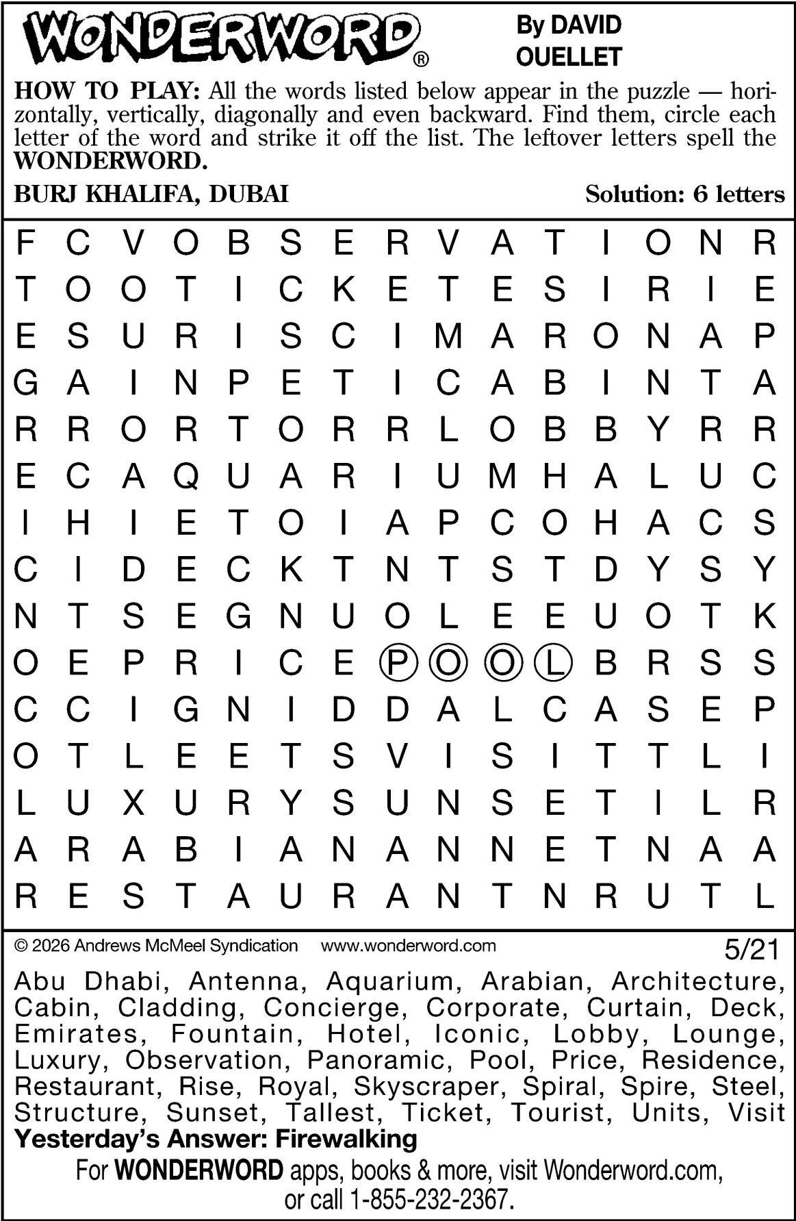 Wonderword puzzles for Week of May 17, 2026 | Multimedia | dcourier.com