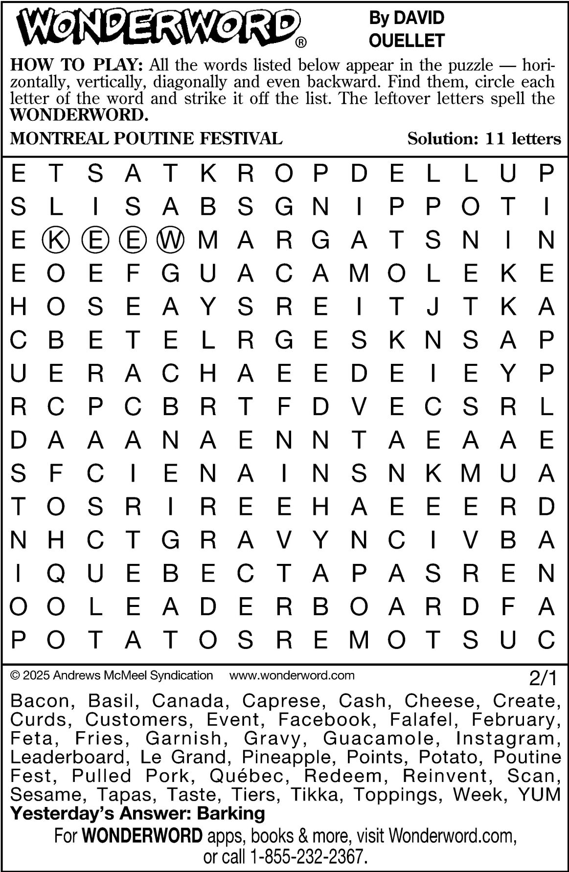 Wonderword puzzles for Week of Jan. 26, 2025 | Multimedia | dcourier.com