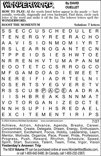 Wonderword puzzles for Week of July 21, 2024 | Multimedia | dcourier.com