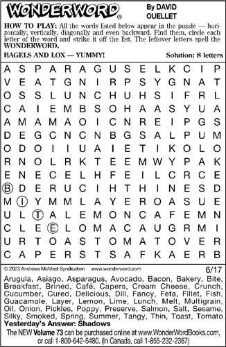 Wonderword puzzles: Week of June 11, 2023 | Puzzles from Print Edition ...