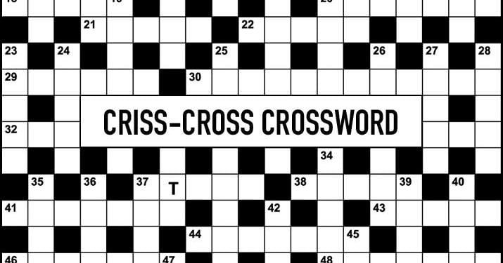 Monday Printable: Criss-Cross Crossword Puzzle 051120 | Features ...