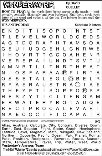 Wonderword puzzles: Week of May 28, 2023 | Puzzles from Print Edition ...