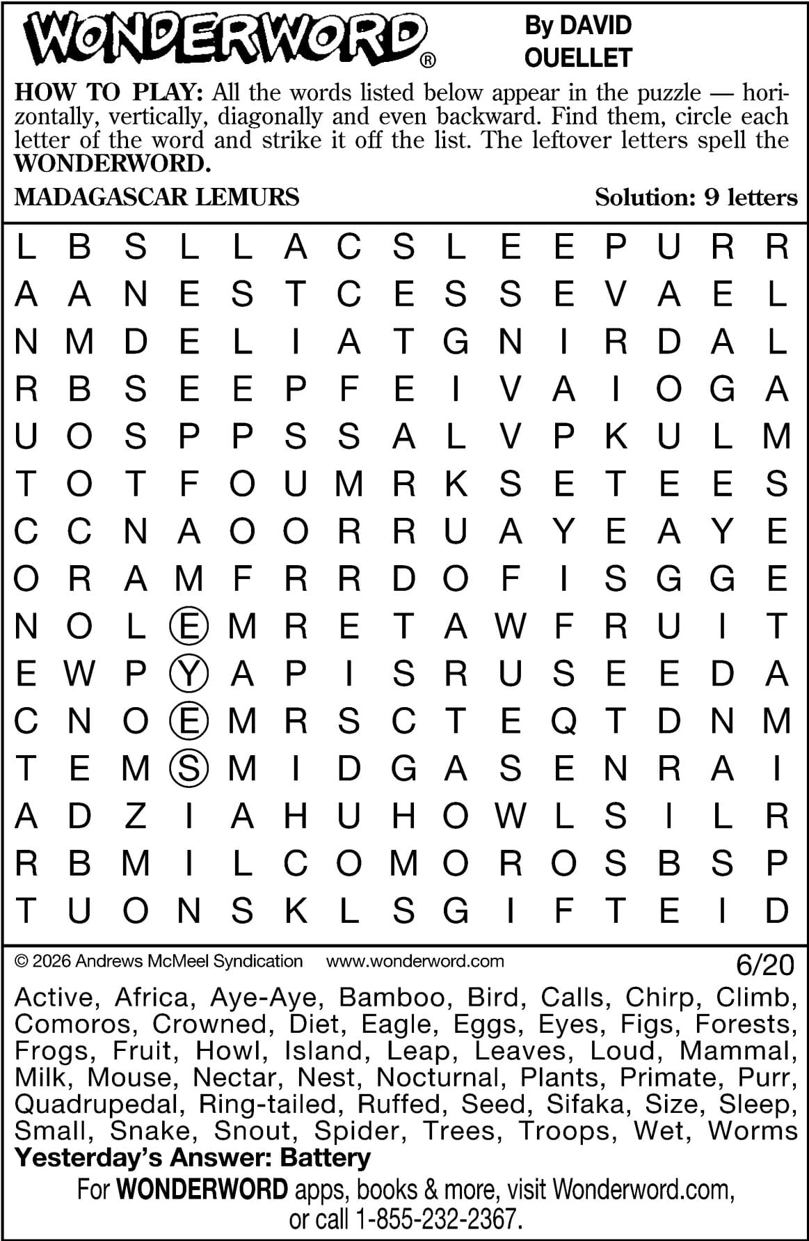 Wonderword puzzles for Week of June 14, 2026 | Multimedia | dcourier.com