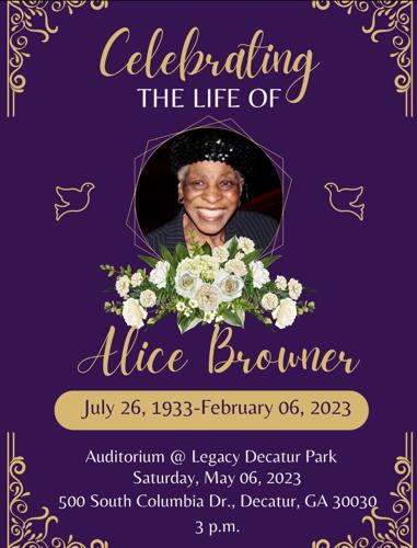 (OBITUARY) Alice O’Neal Browner, July 26, 1933-Feb. 6, 2023 | Decatur ...