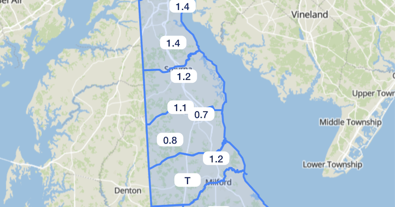 Updated: Snowfall on lighter side as temperatures drop | Delaware ...