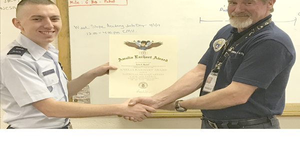 Civil Air Patrol awards Amelia Earhart Award to Ezra Russell ...