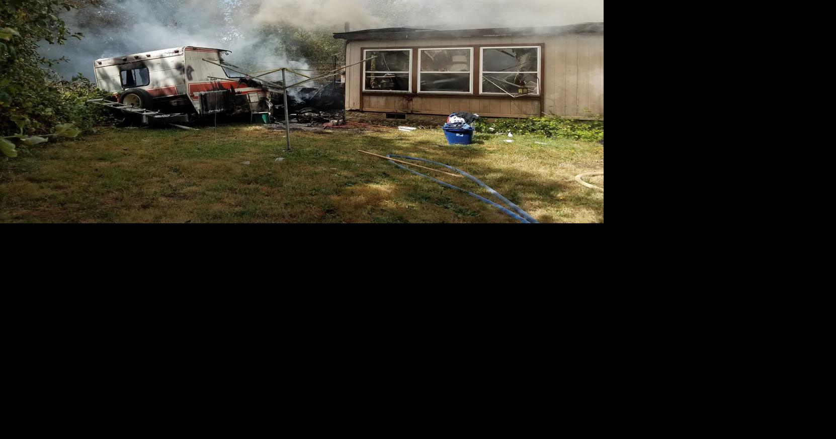 Four affected in motor home, house fire in Halsey
