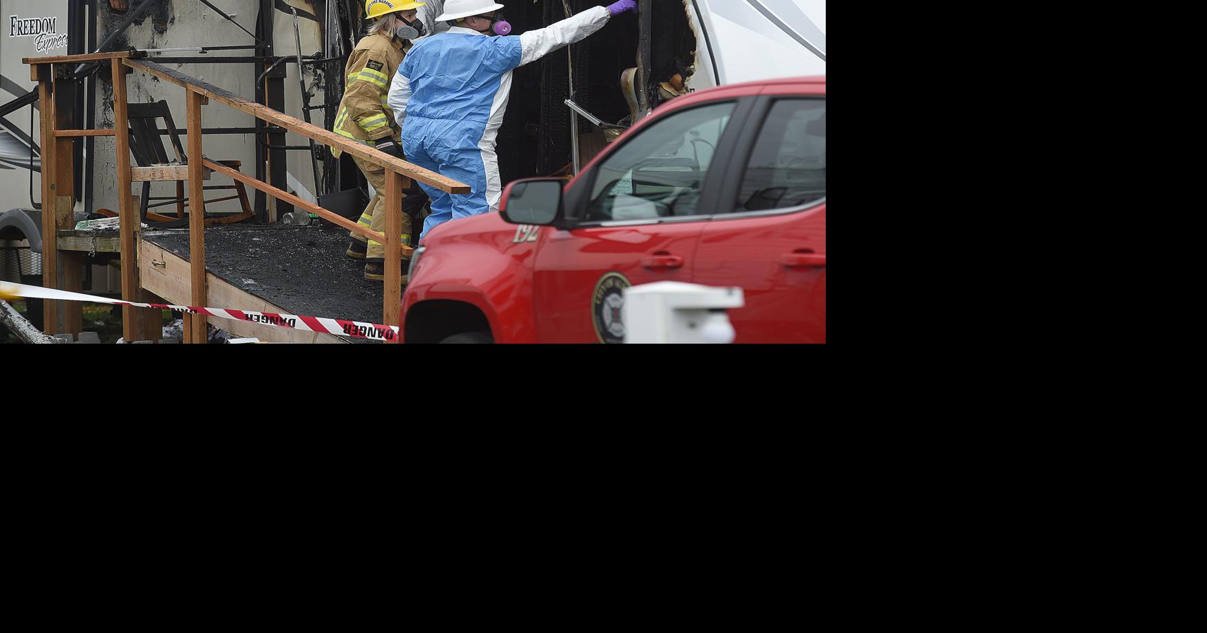 Trailer destroyed in RV park fire