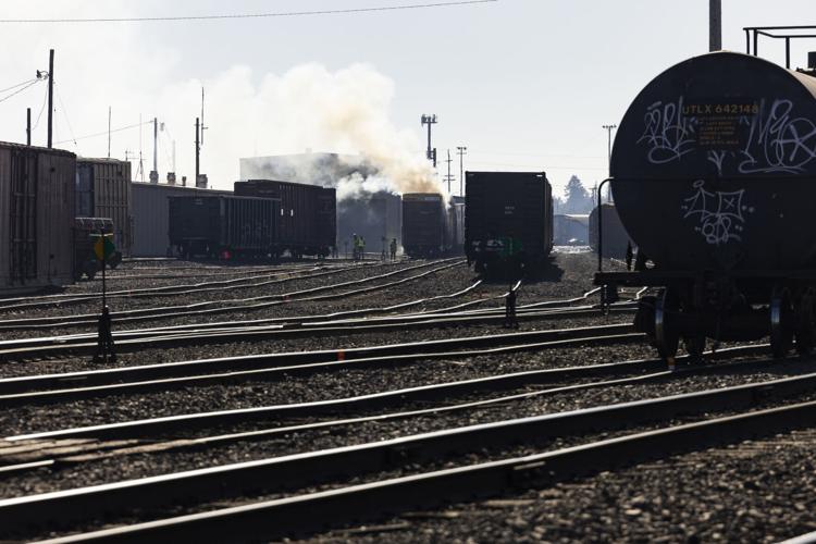 Train car catches fire in Albany