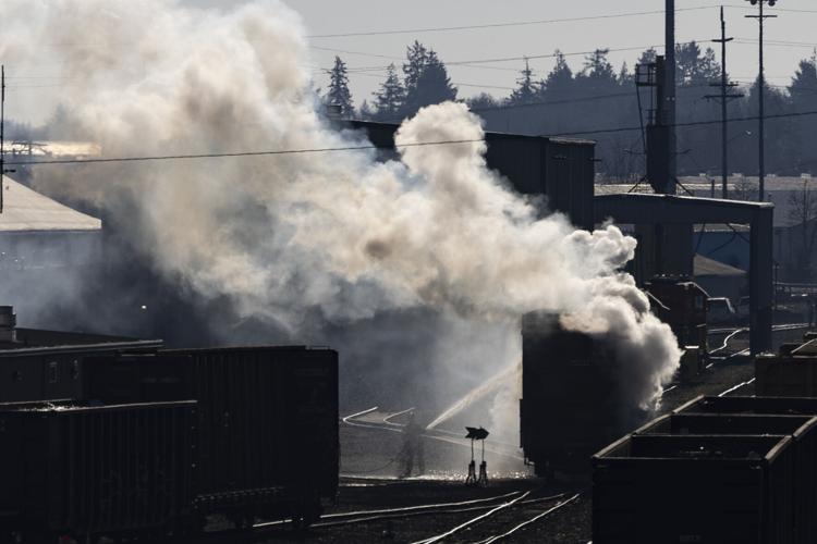 Train car catches fire in Albany