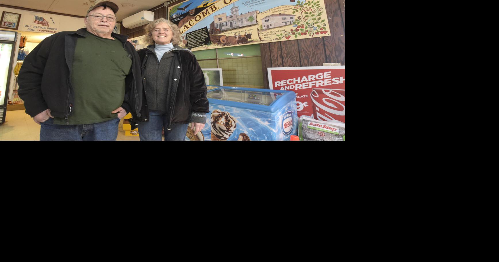 Sign depicts Lacomb's history